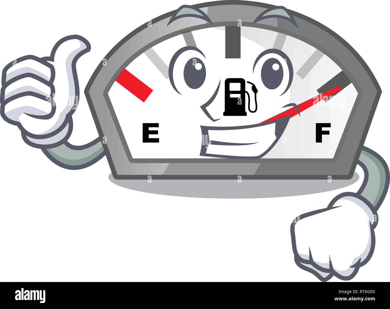Thumbs up gasoline indicator isolated with in cartoon Stock Vector ...