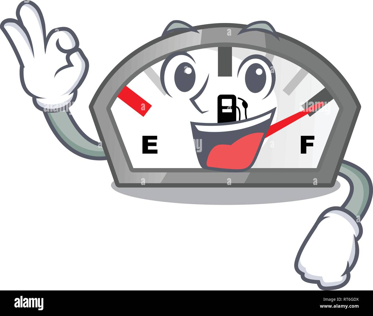 Okay gasoline indicator isolated with in cartoon Stock Vector Image ...