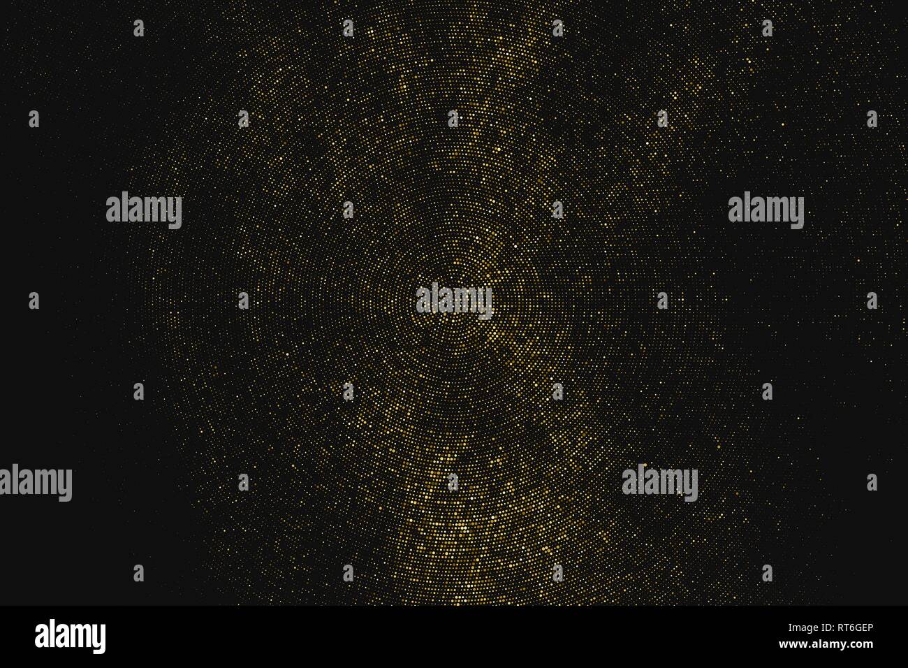 Gold Glitter Halftone Dotted Backdrop. Abstract Circular Retro Pattern ...