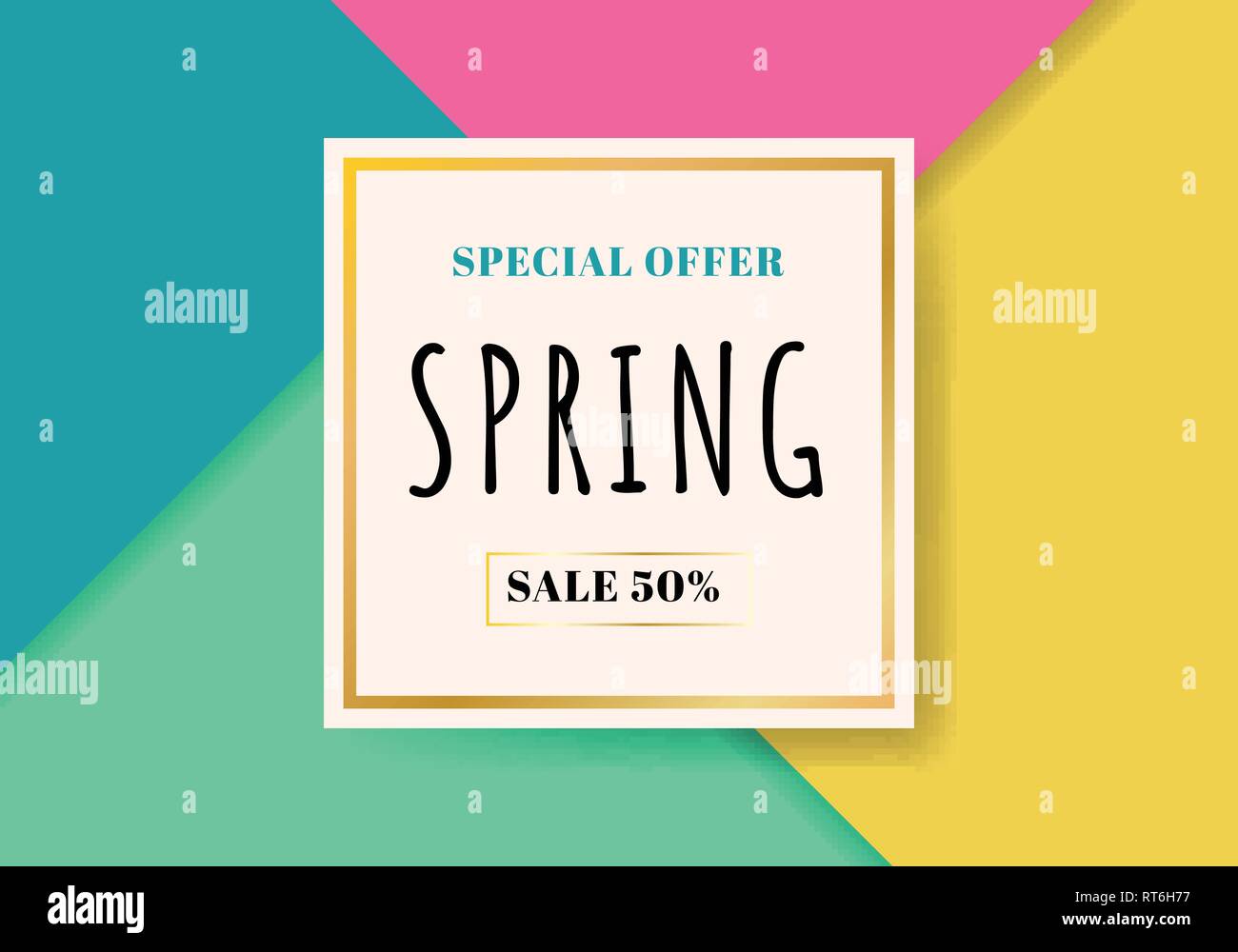 Template spring sale beautiful colorful background. Special offer. You ...