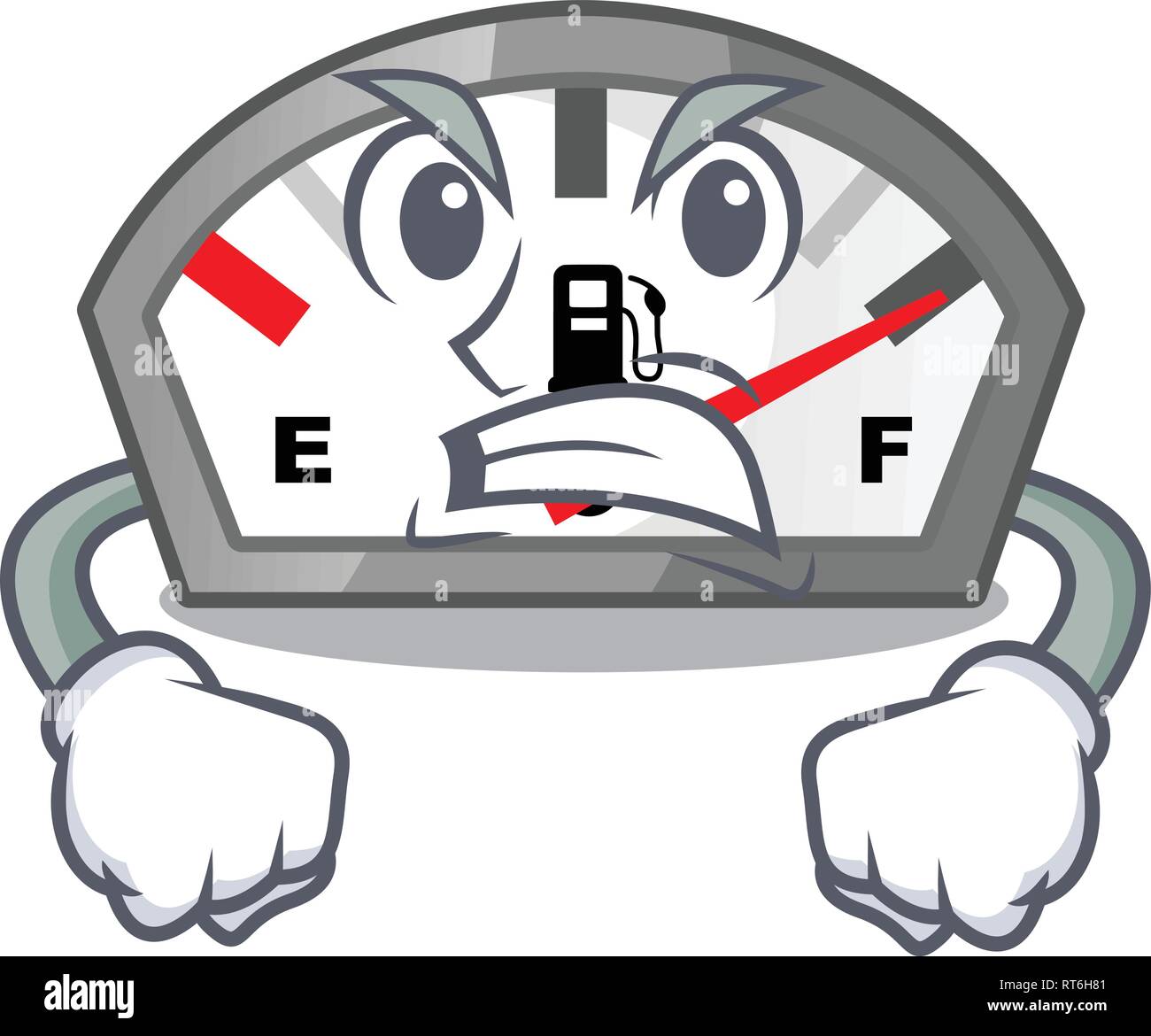 Angry cartoon gasoline indicator sticks to motorbike Stock Vector Image ...