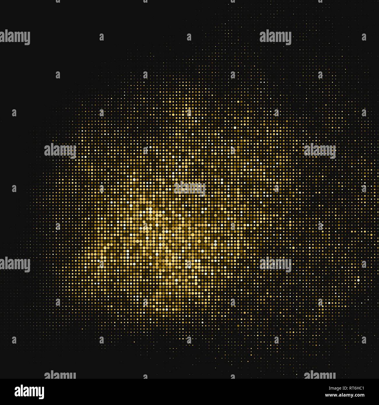 Gold Glitter Halftone Dotted Backdrop. Abstract Retro Pattern. Pop Art ...