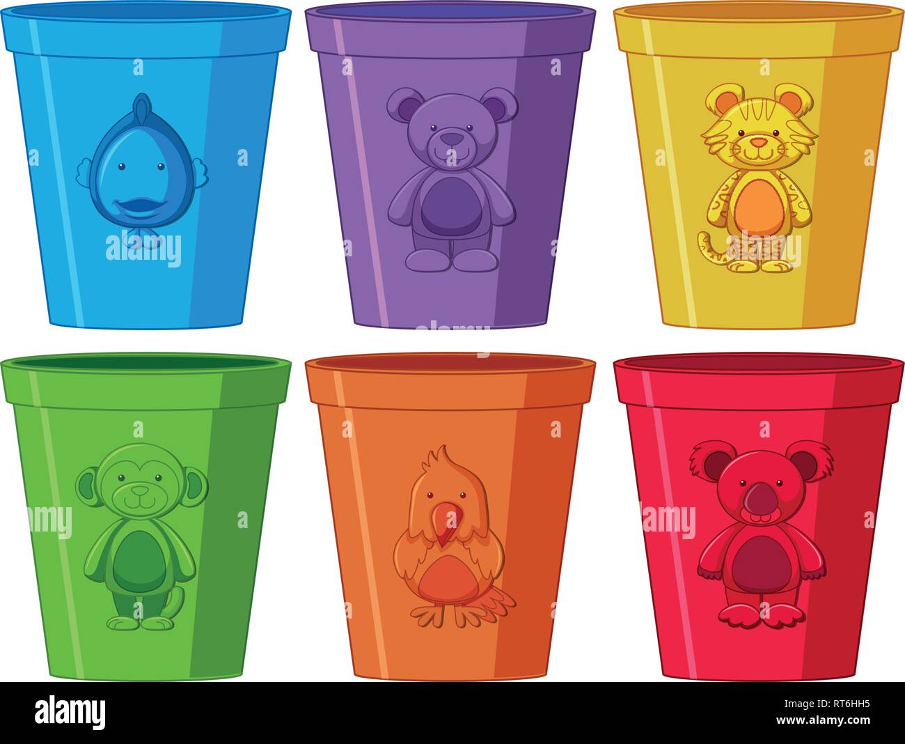 set of colorful cups illustration Stock Vector Image & Art - Alamy