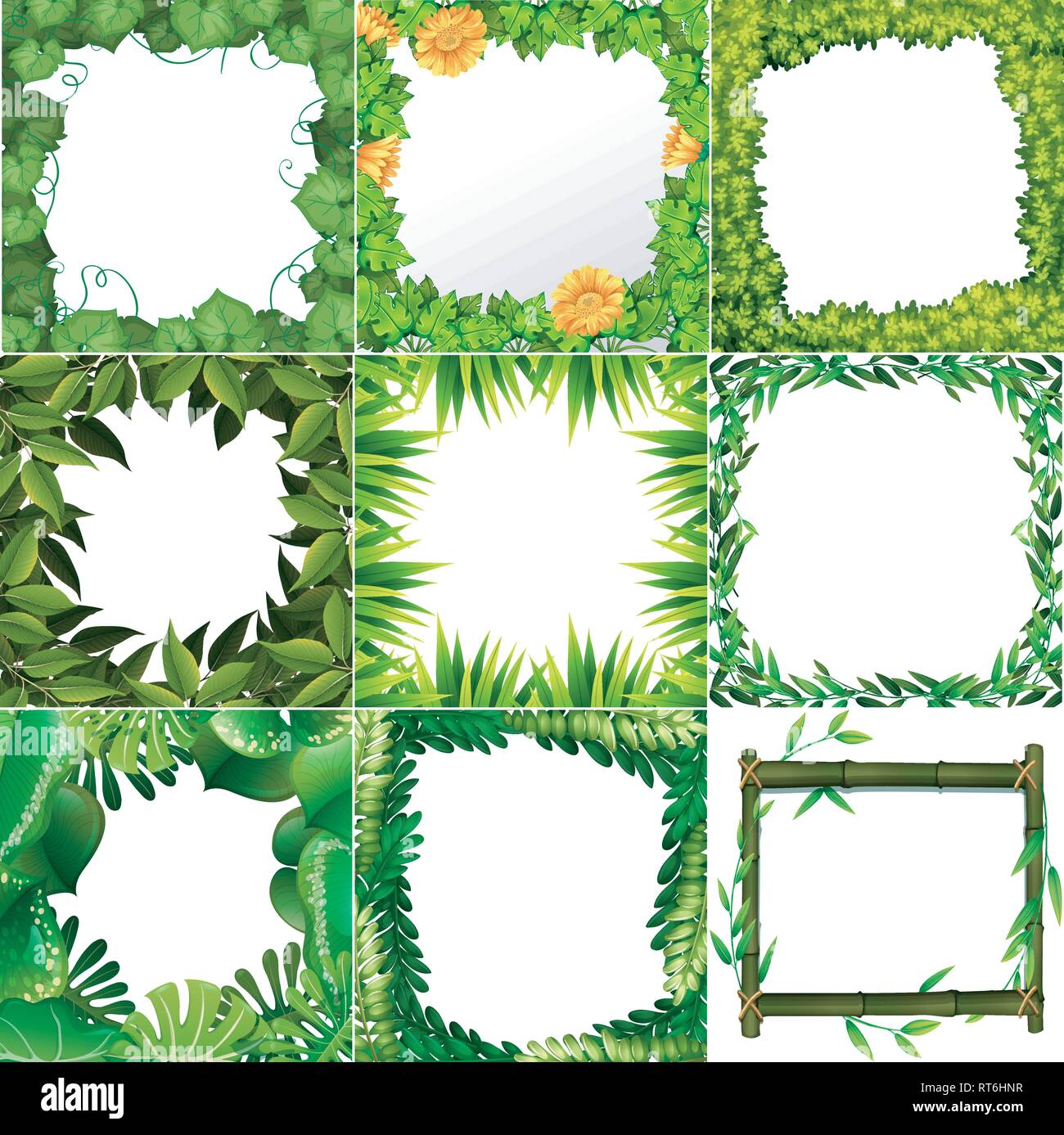 Set of different nature frames illustration Stock Vector Image & Art ...