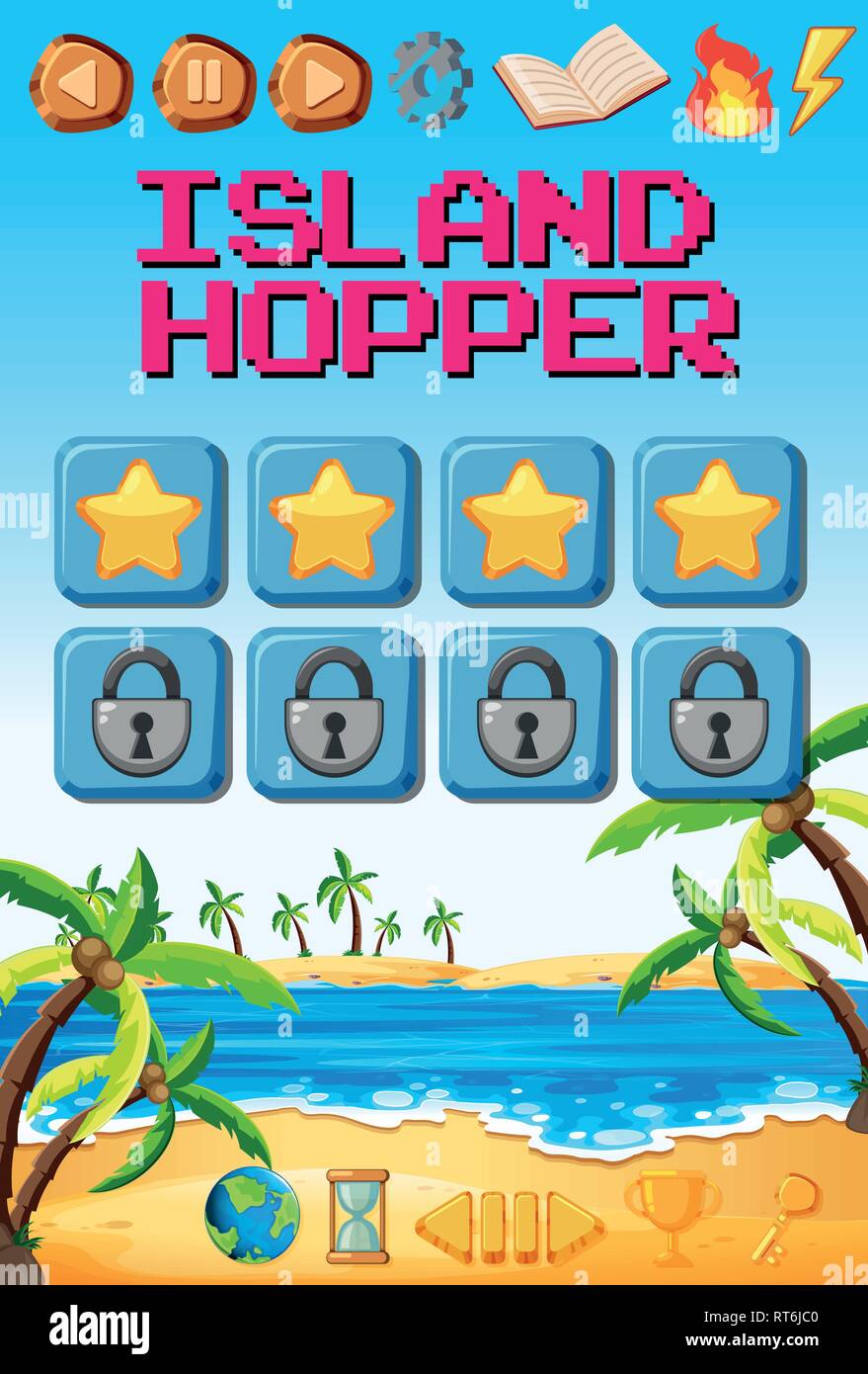 A island game template illustration Stock Vector Image & Art - Alamy