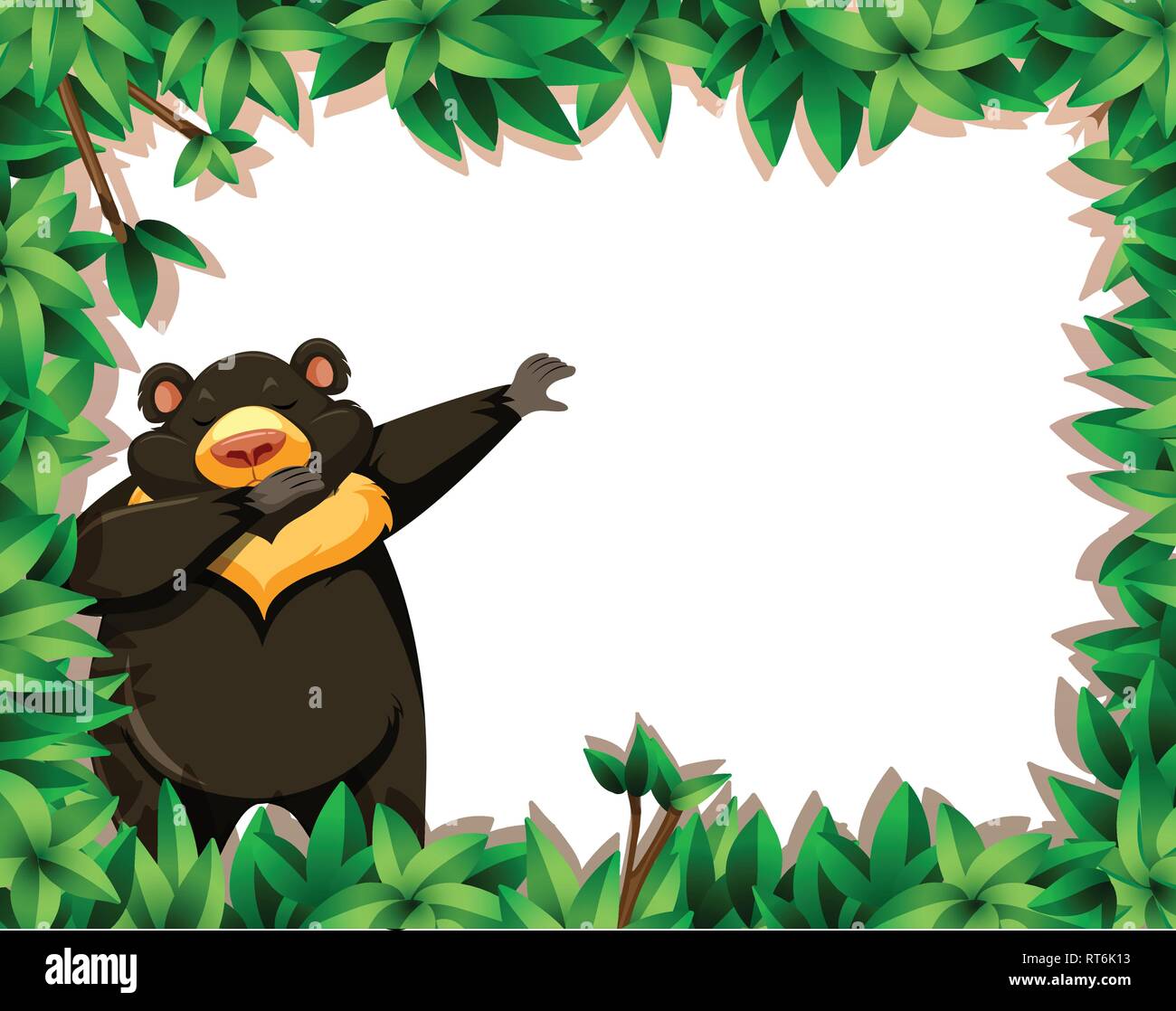 Bear in nature frame illustration Stock Vector Image & Art - Alamy