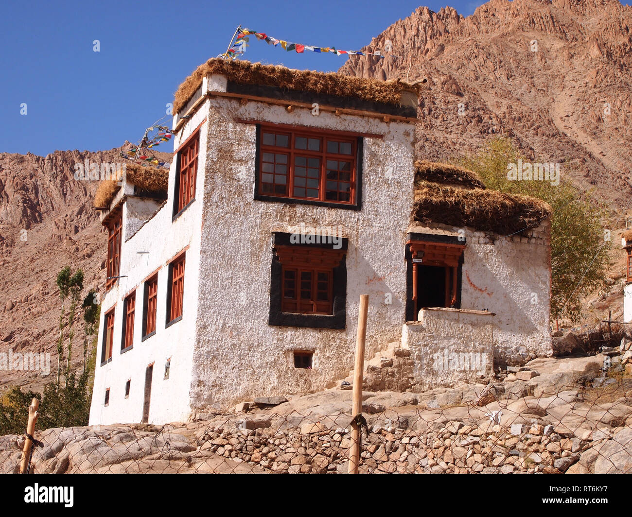 Rich farmhouse near Likir, in the high plateaus of Ladakh Stock Photo ...