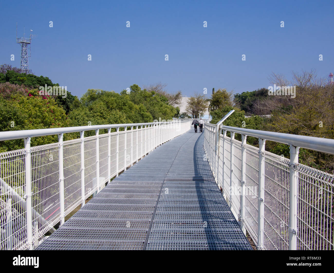 The Changhua Skywalk in Changhua, Taiwan. This steel walkway is made of ...