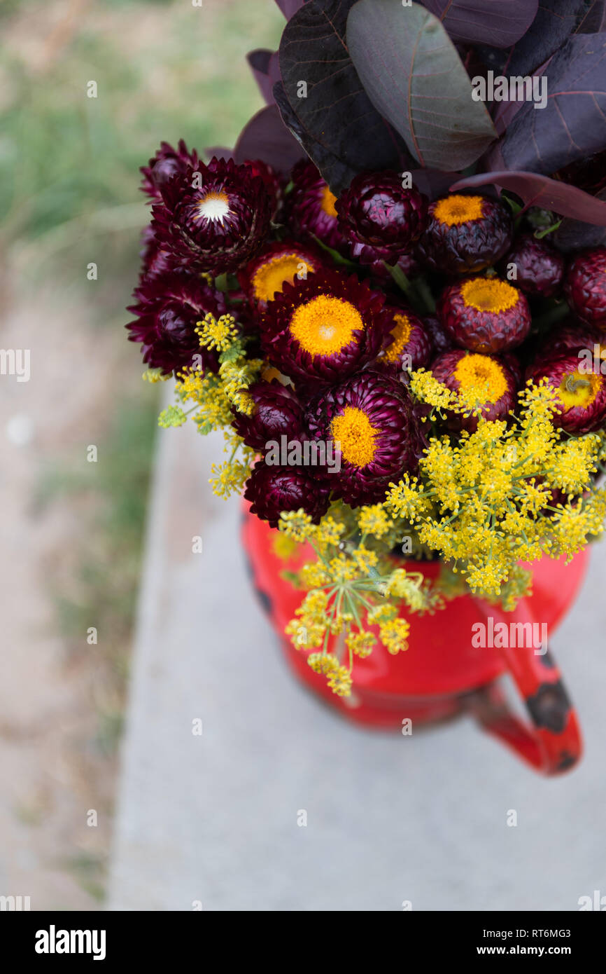 Flower arrangement looking down Stock Photo - Alamy