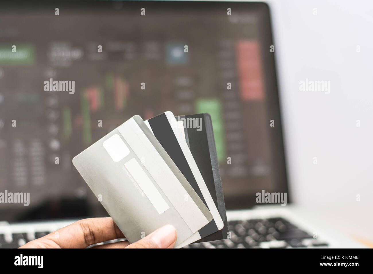 credit card with monitor showing e commerce, online transaction Stock ...