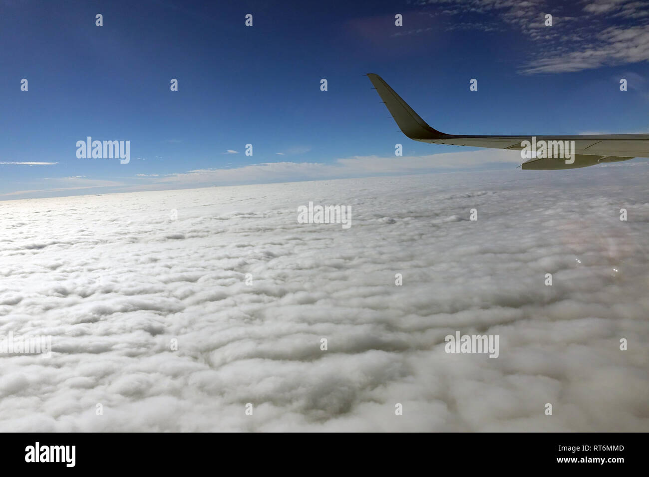 A view from 10,000 feet looking out the window of an airplane Stock ...