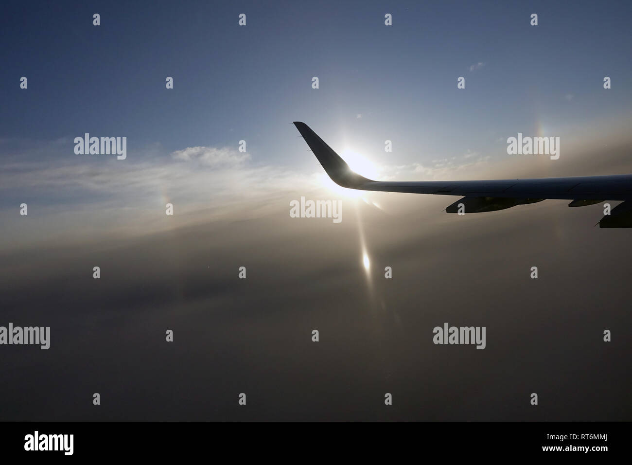 A view from 10,000 feet looking out the window of an airplane Stock ...