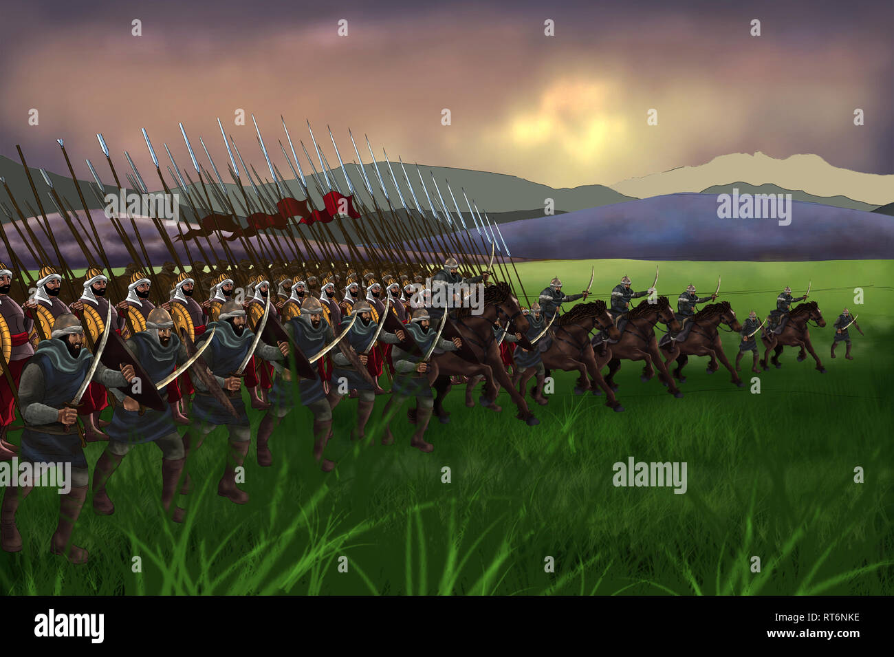 Medieval War Scene Stock Photo - Alamy