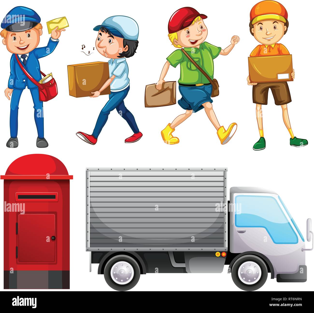 Set of mail delivery illustration Stock Vector Image & Art - Alamy