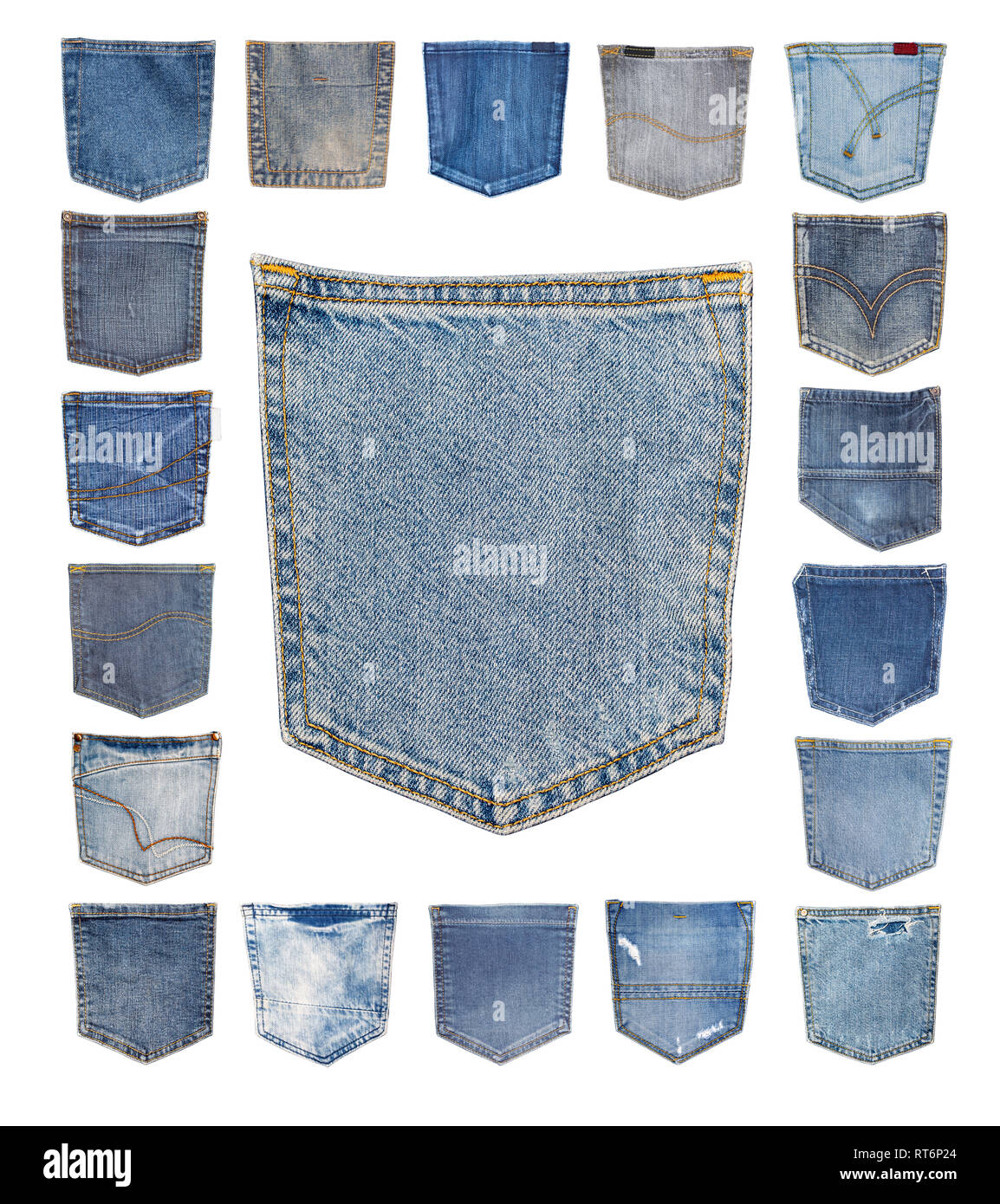 jeans pocket.close up ISOLATED ON WHITE Stock Photo - Alamy