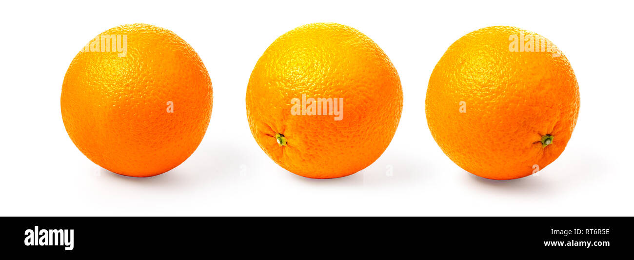 Ripe orange isolated on white background Stock Photo - Alamy