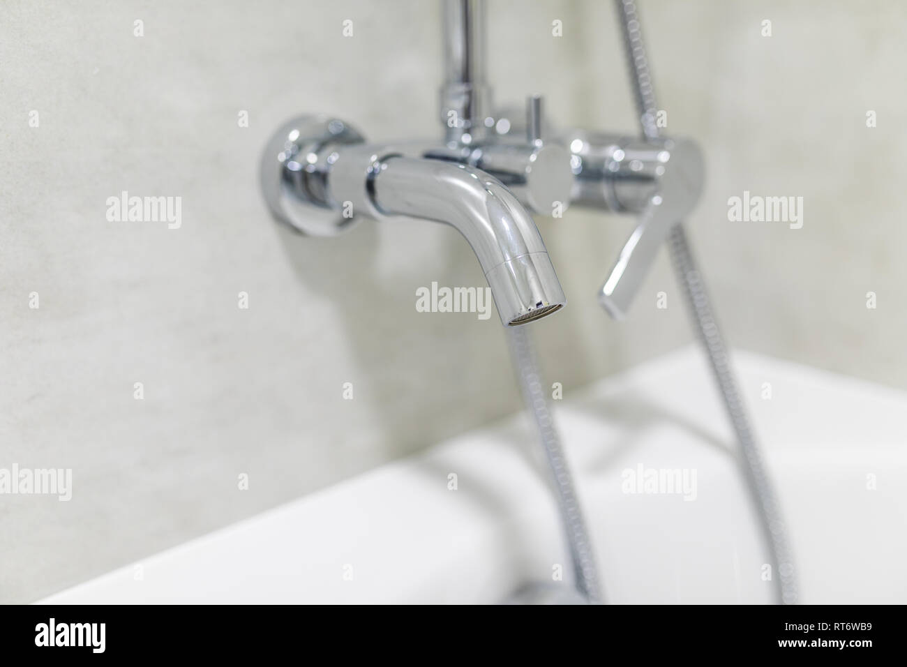 Interior of modern shower head in bathroom at home.Modern design of ...