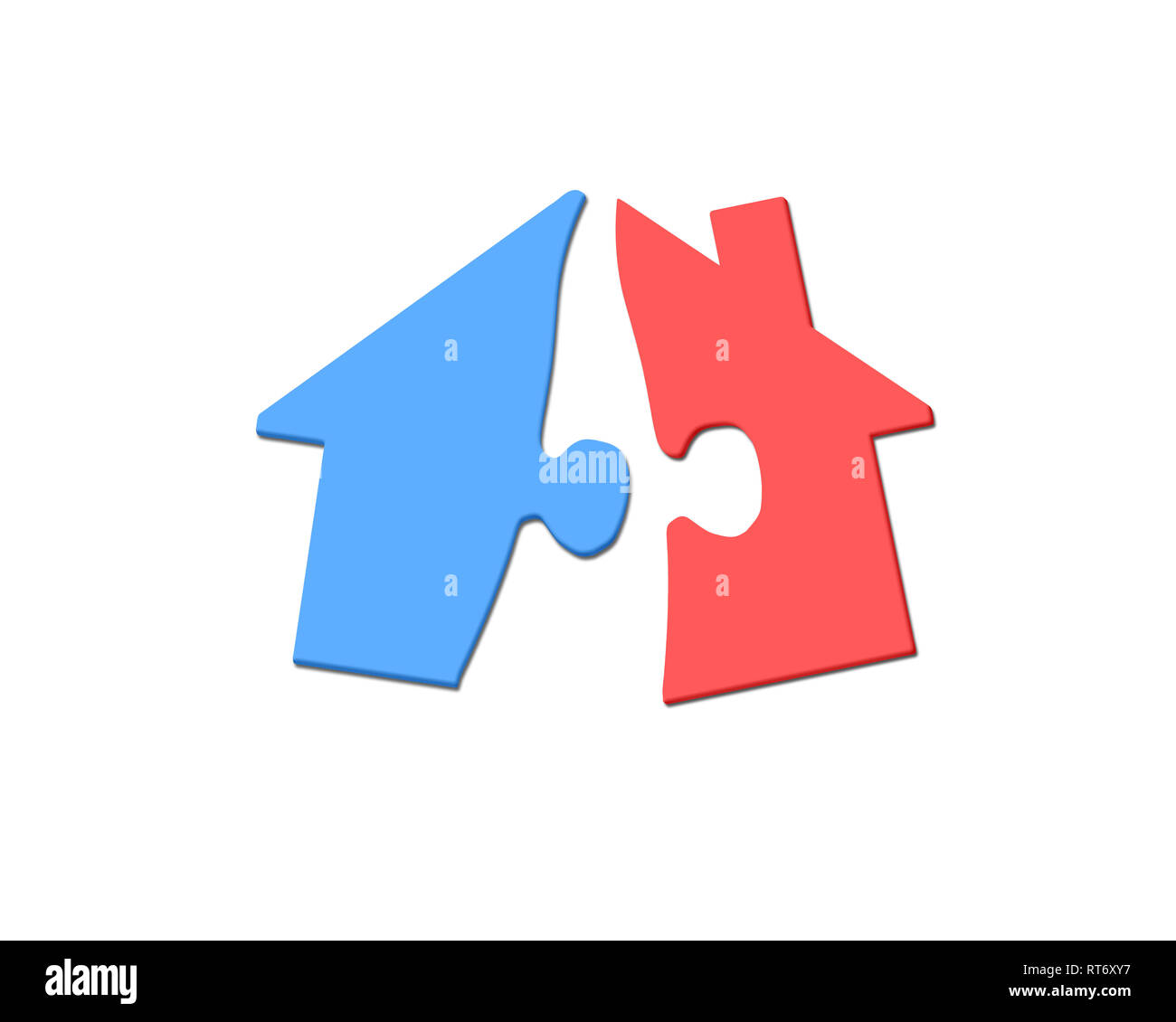 Colorful house shape puzzles, isolated on white Stock Photo - Alamy