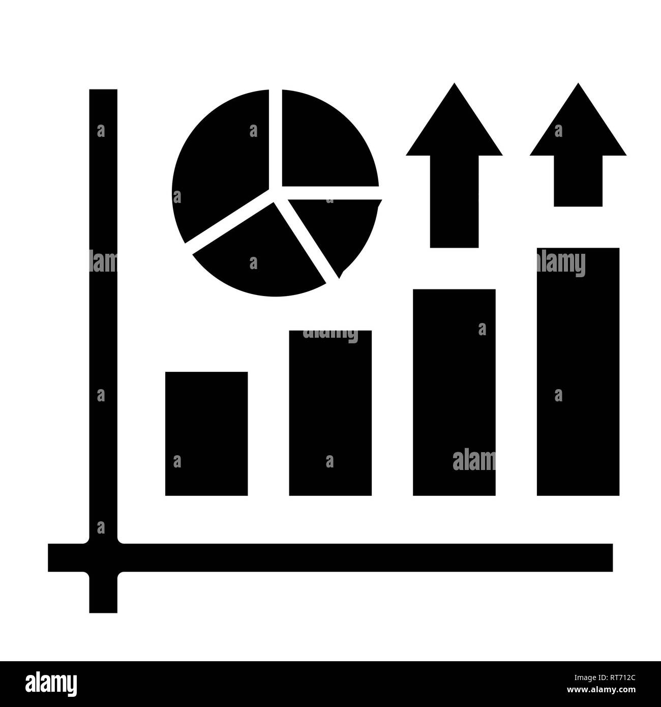 Growth Icon, Vector Illustration, Finance Glyph Stock Photo - Alamy