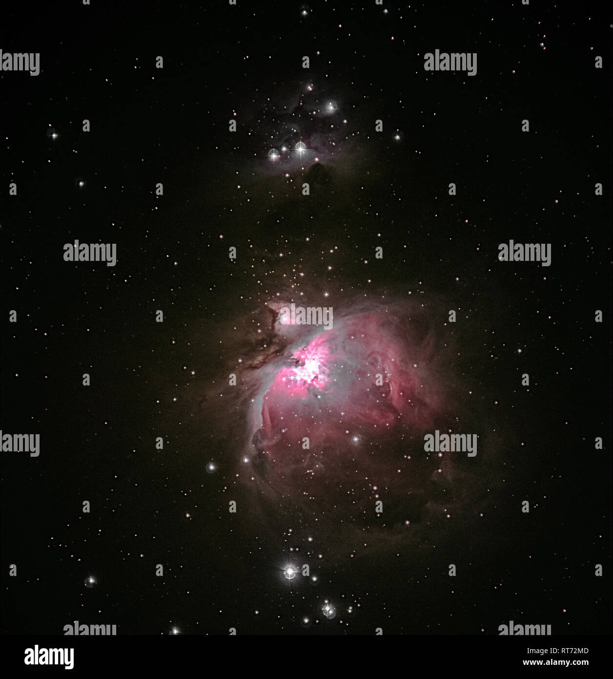 Orion Nebula and Running Man Nebula Stock Photo - Alamy