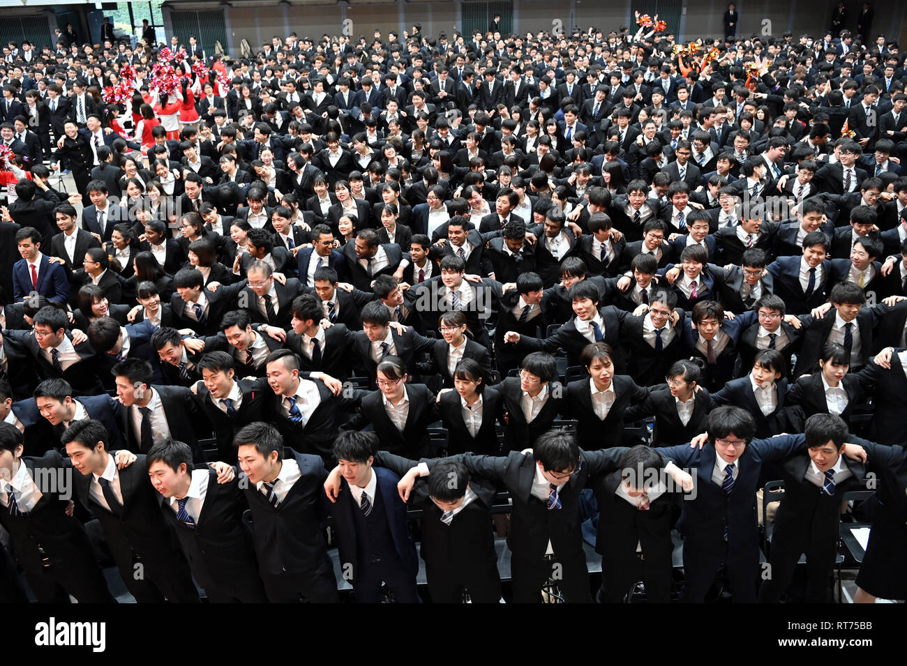 Tokyo, Japan. 28th Feb, 2019. Some 2000 graduates of vocational schools ...