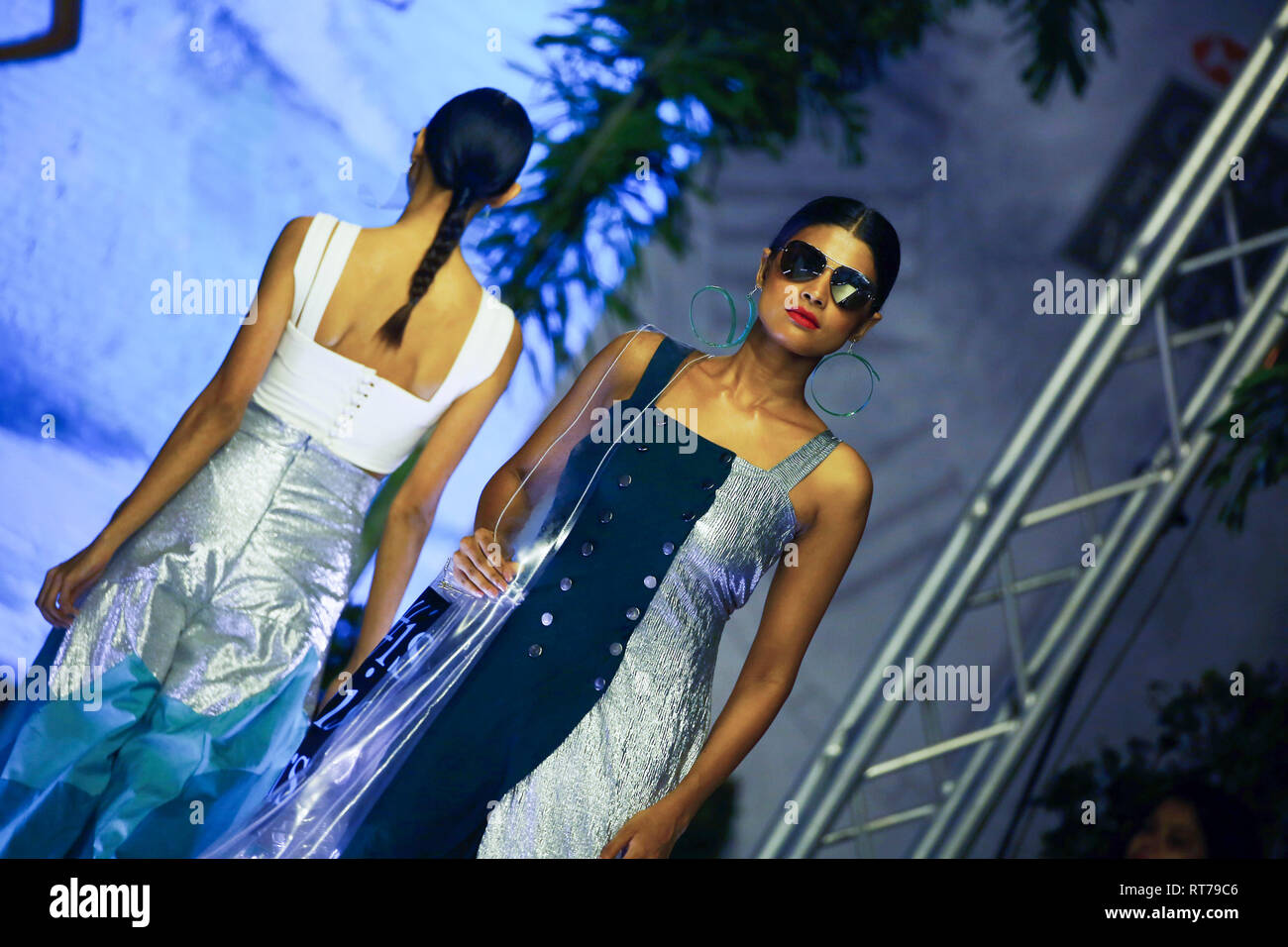 Colombo, Sri Lanka. 27th Feb, 2019. Models present creations at the ...