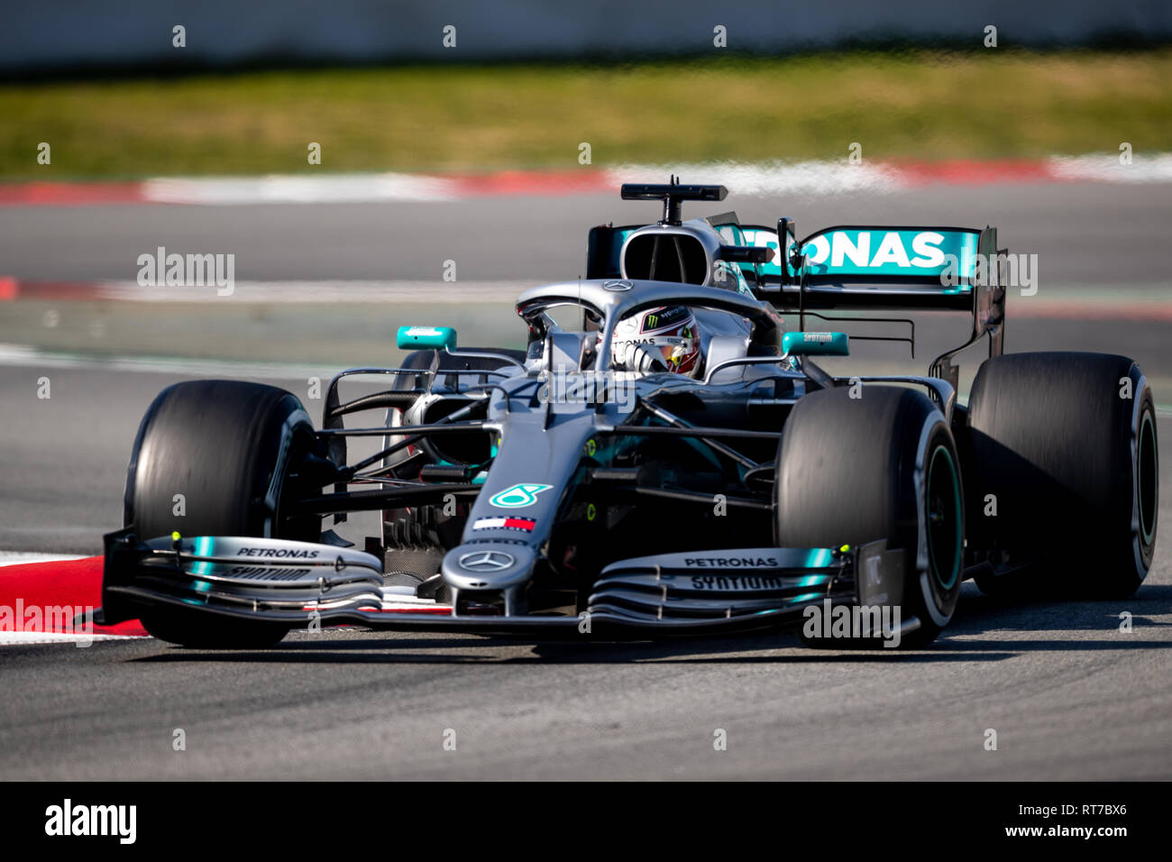 Montmeló, Catalonia, Spain. 28th Feb, 2019. Lewis Hamilton of Mercedes ...