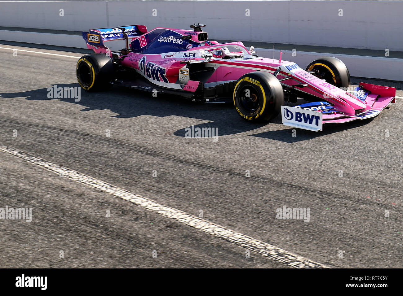Barcelona, Spain. 28th February, 2019. #18 Lance Stroll, Racing Point ...