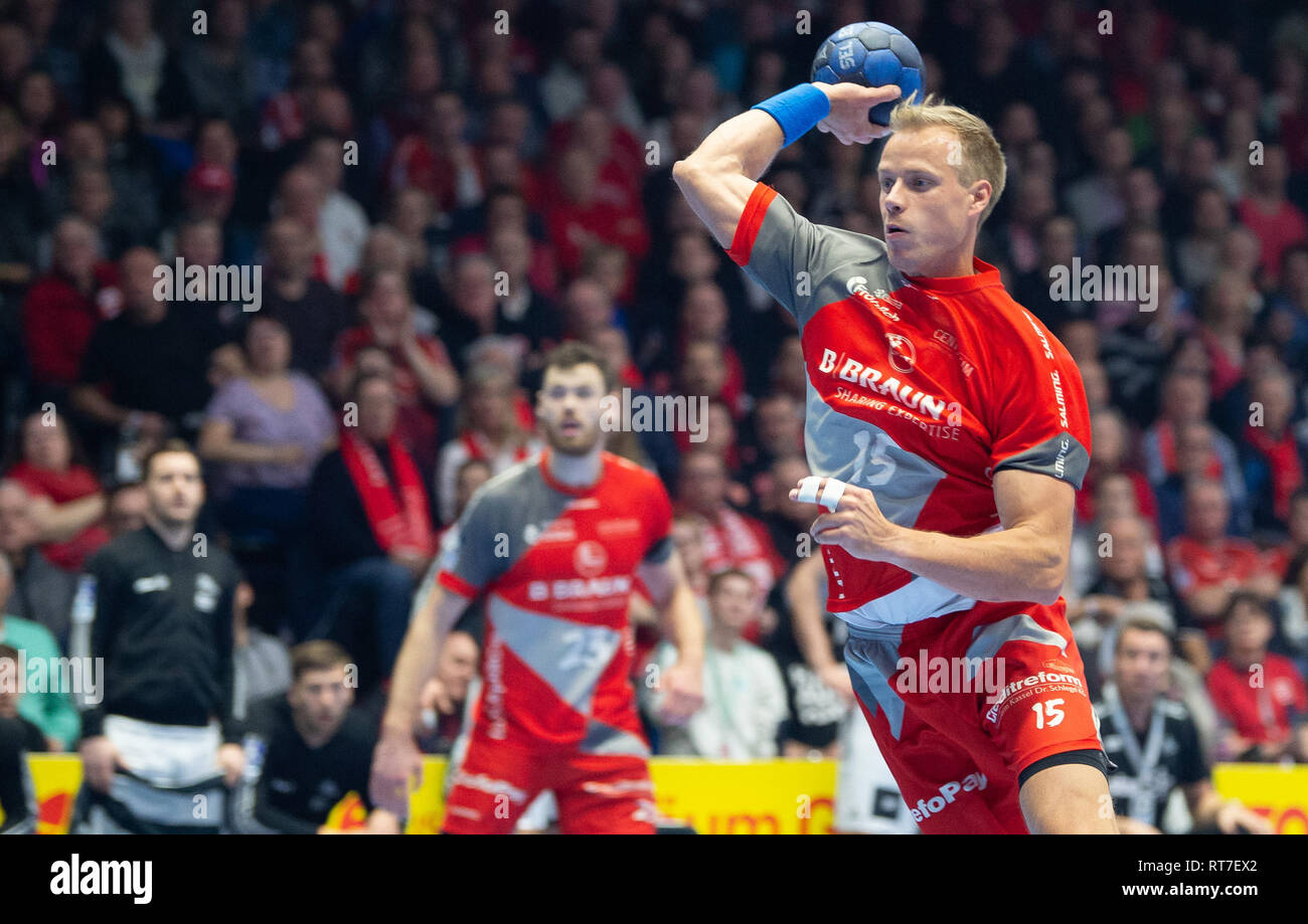 Kassel, Germany. 28th Feb, 2019. Handball: Bundesliga, MT Melsungen ...