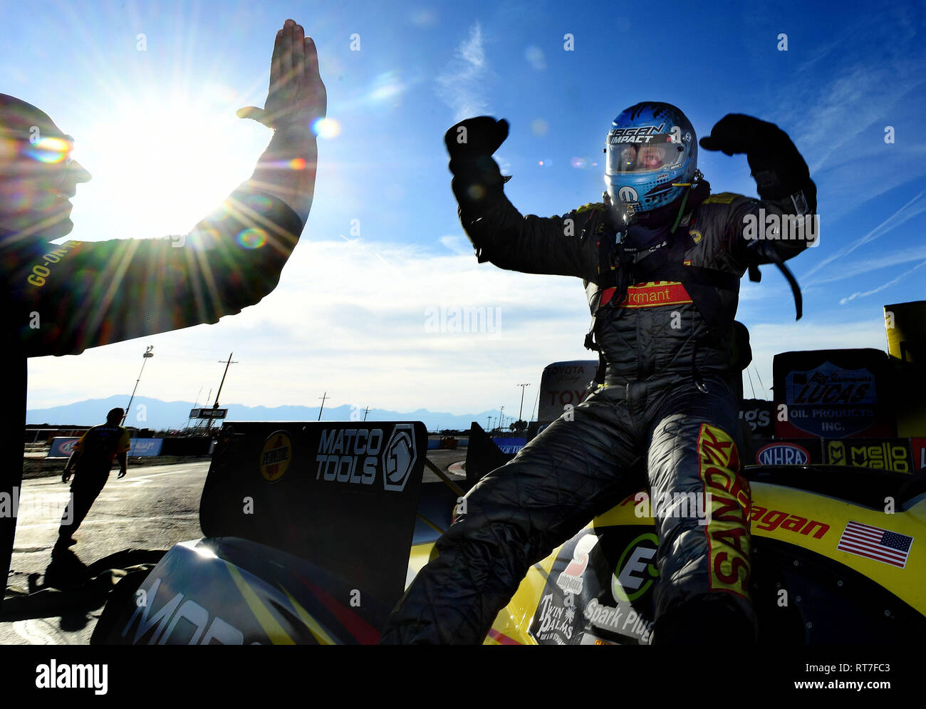 Chandler, AZ, USA. 24th Feb, 2019. Funny Car winner Matt Hagan ...