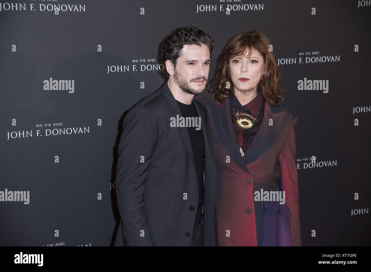 Paris, Ile de France, France. 28th Feb, 2019. Kit Harington and Susan ...