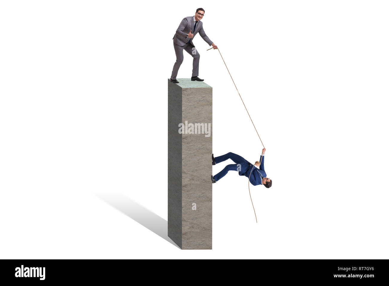 Businessman helping colleague Cut Out Stock Images & Pictures - Alamy