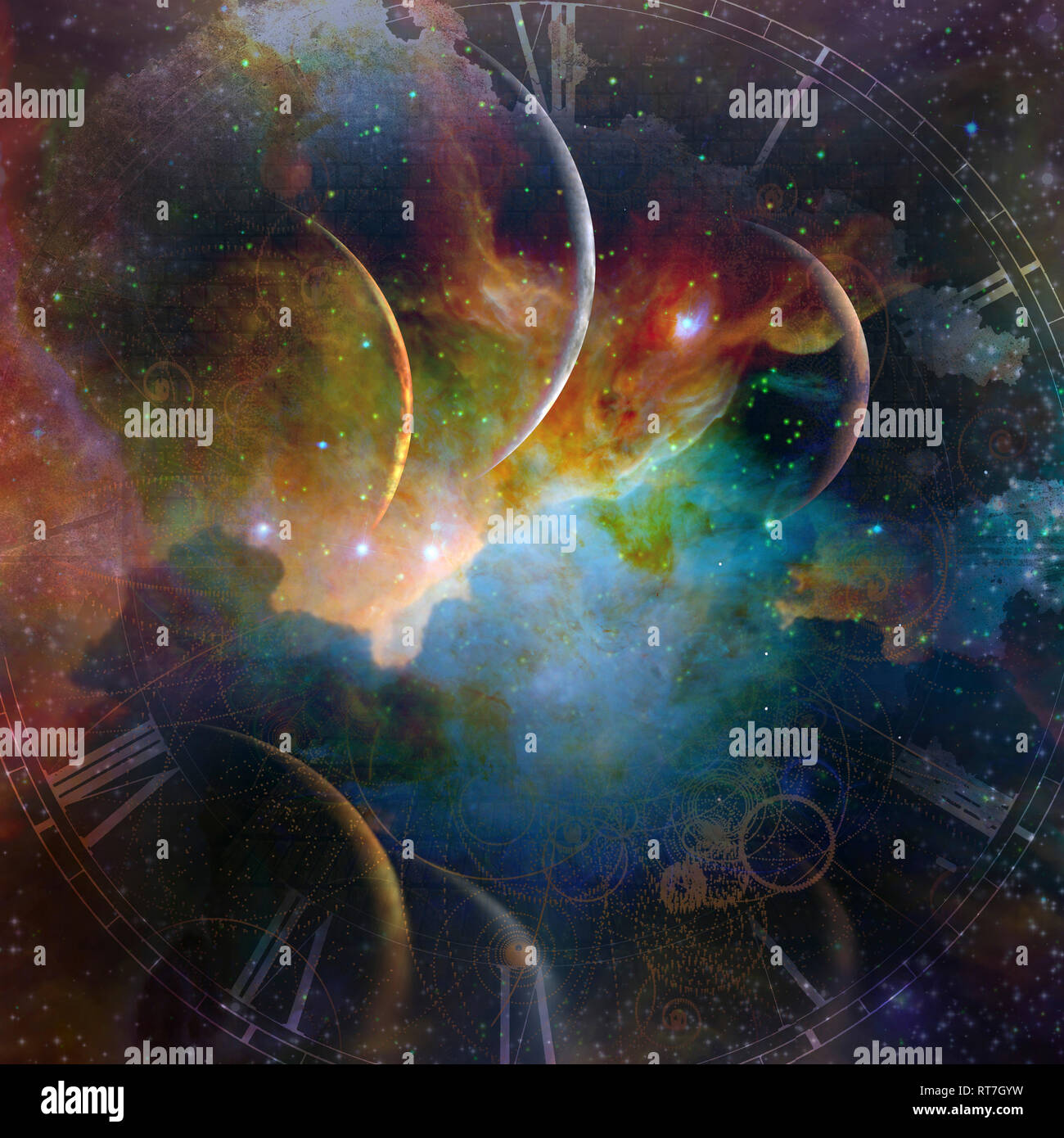 Colorful Space landscape Stock Photo - Alamy