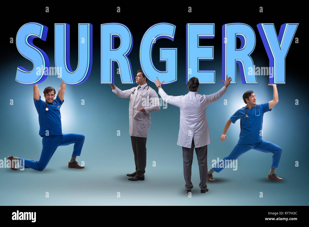 Group of doctors holding surgery letters Stock Photo - Alamy