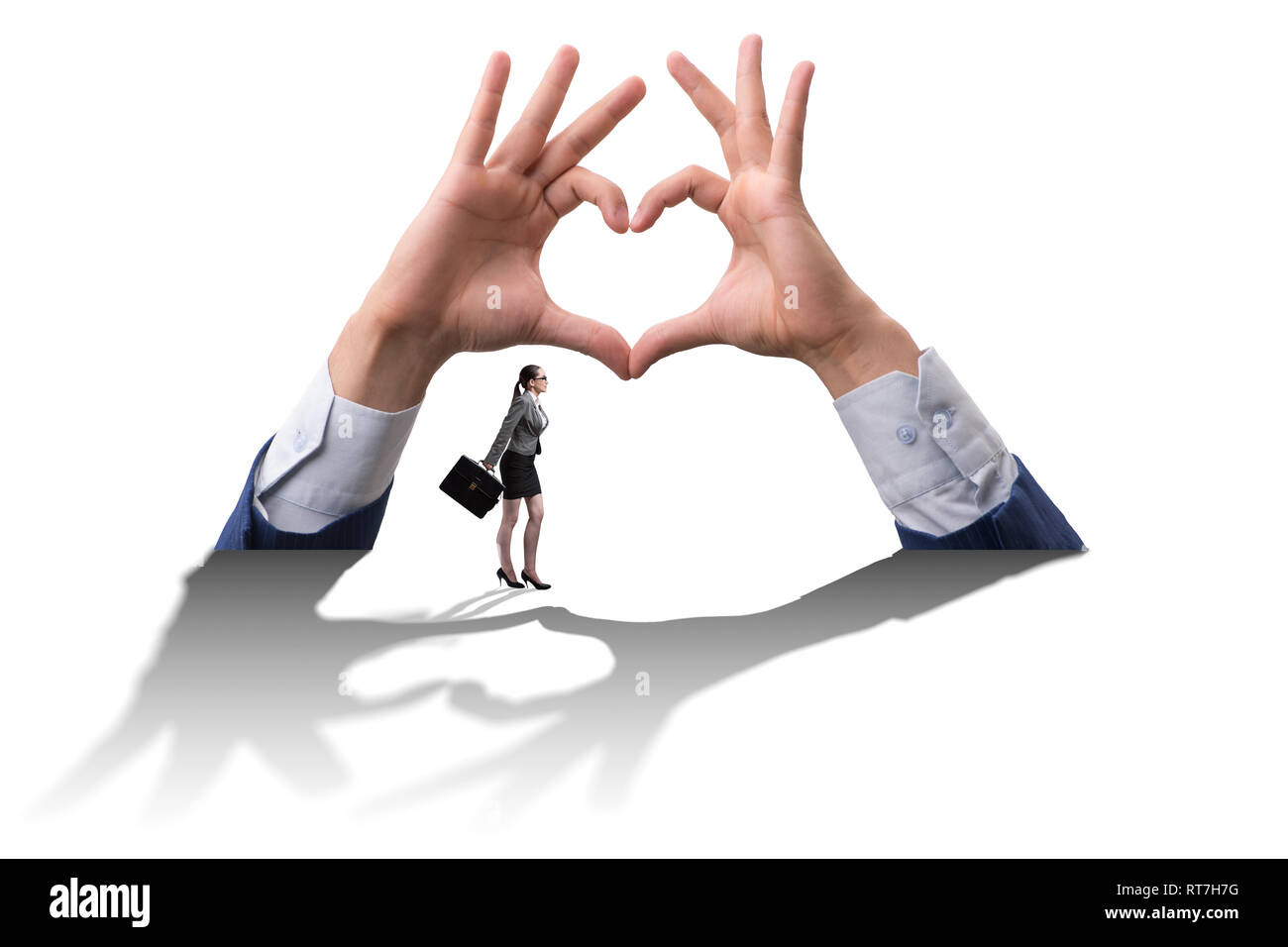 Woman making finger heart gesture Cut Out Stock Images & Pictures - Alamy