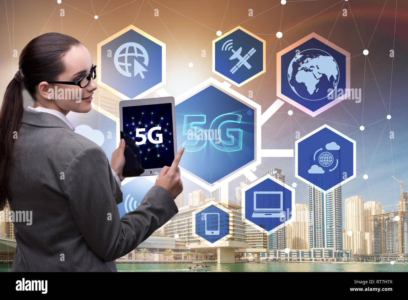 5g concept of internet connection technology Stock Photo - Alamy