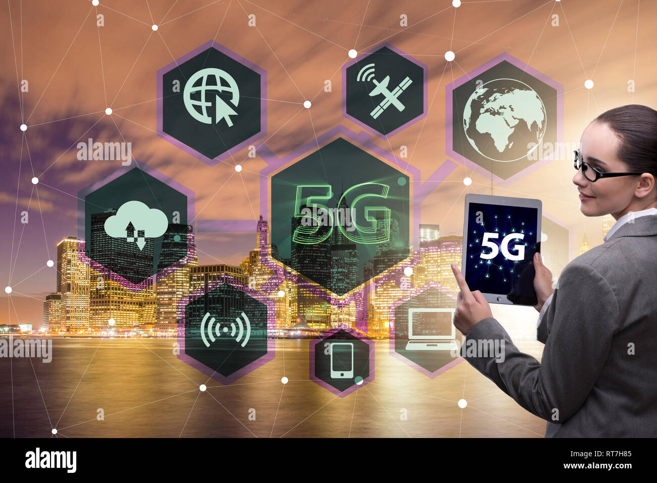 5g concept of internet connection technology Stock Photo - Alamy