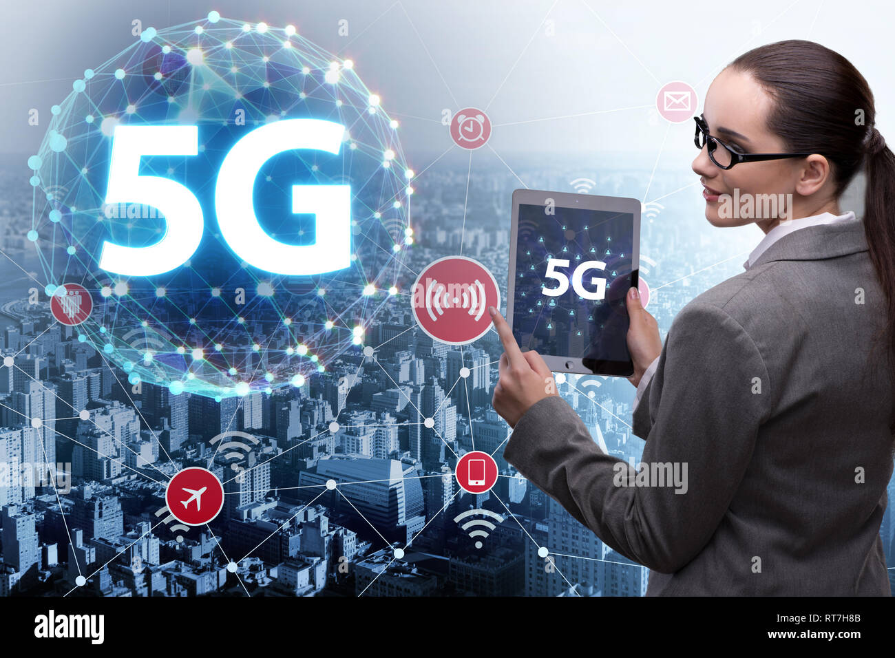 5g concept of internet connection technology Stock Photo - Alamy
