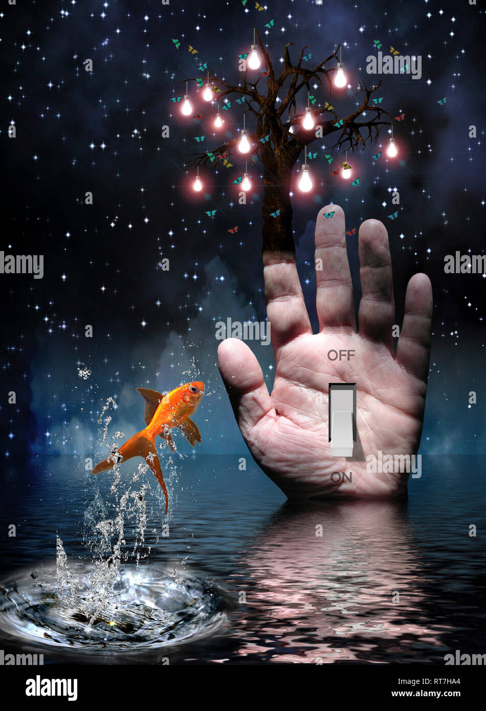 Hand switch light tree hi-res stock photography and images - Alamy