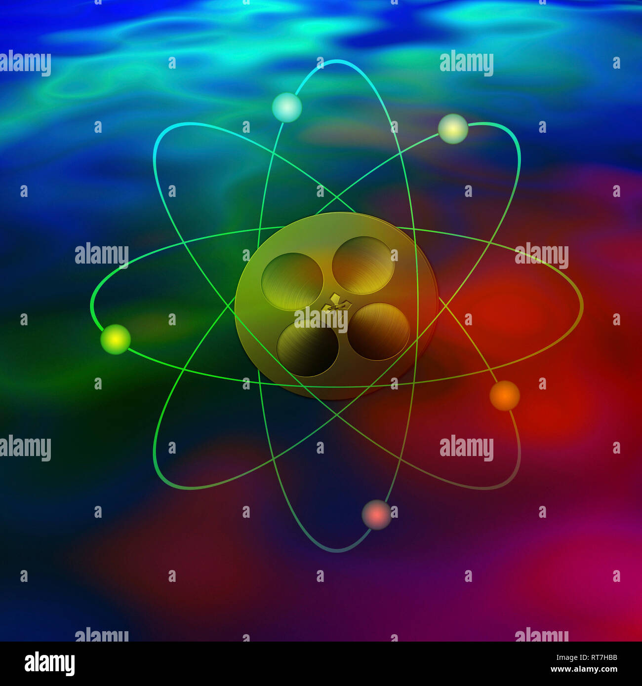 Colorful biology atom hi-res stock photography and images - Alamy