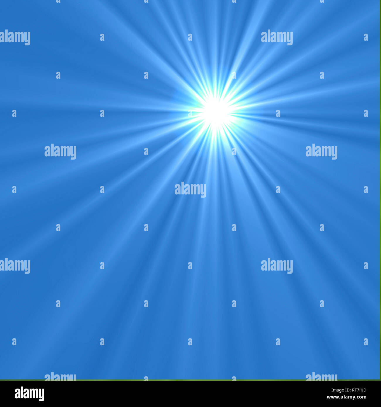 Sun rays in blue sky Stock Photo - Alamy