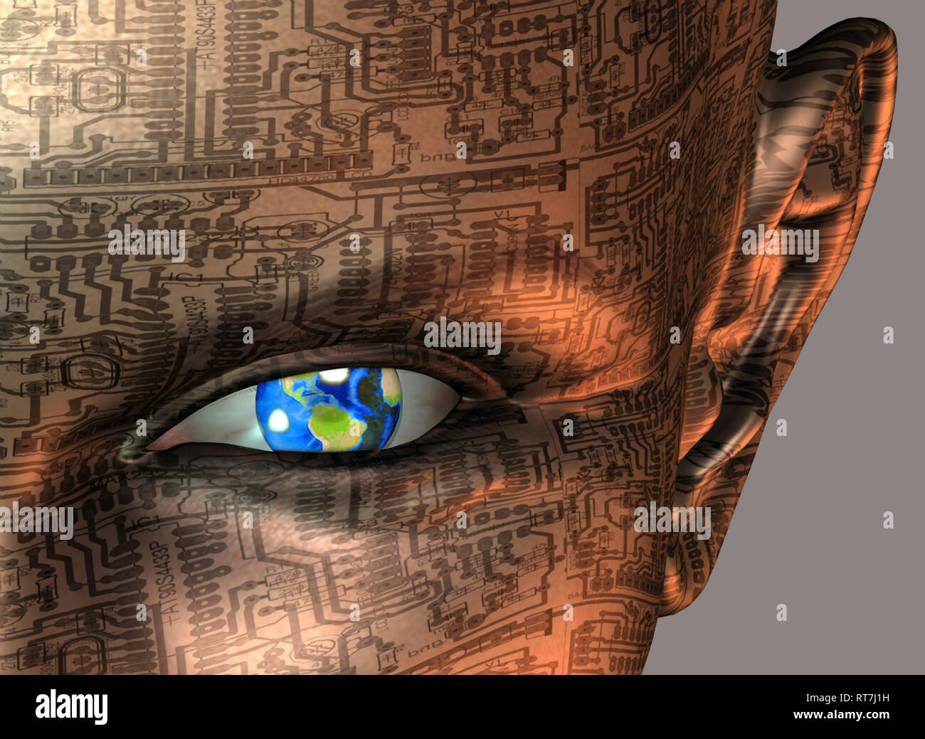 Earth in eye Stock Photo - Alamy