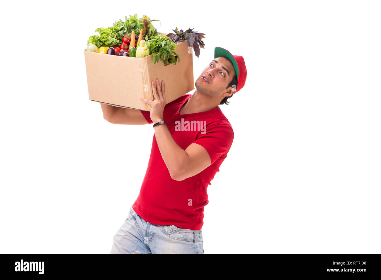 Concept of shopping delivery isolated on white background Stock Photo ...