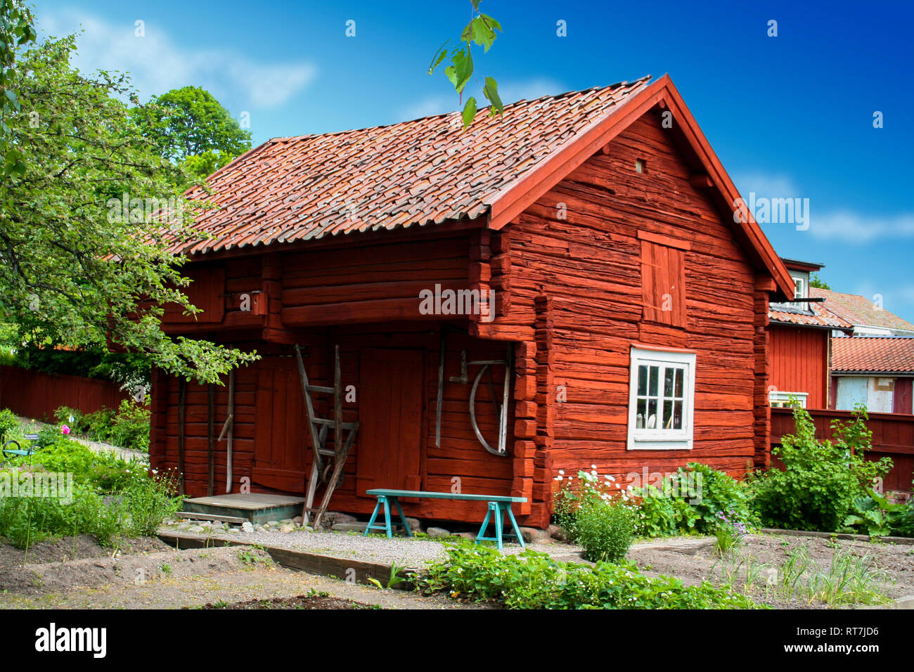 Old red house in Sweden Stock Photo - Alamy