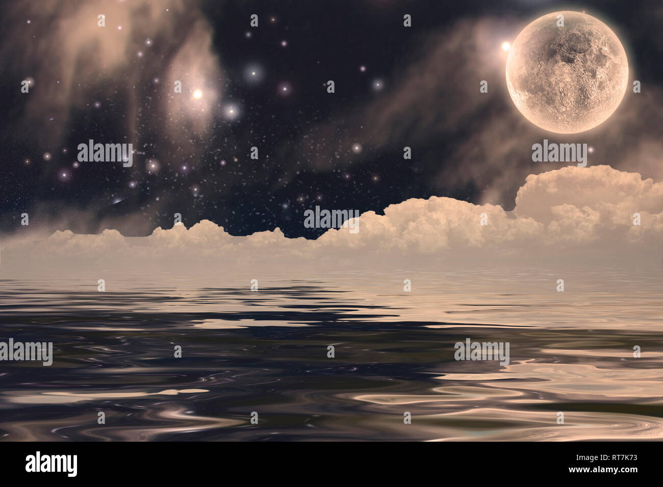 Lunar glow over water hi-res stock photography and images - Alamy