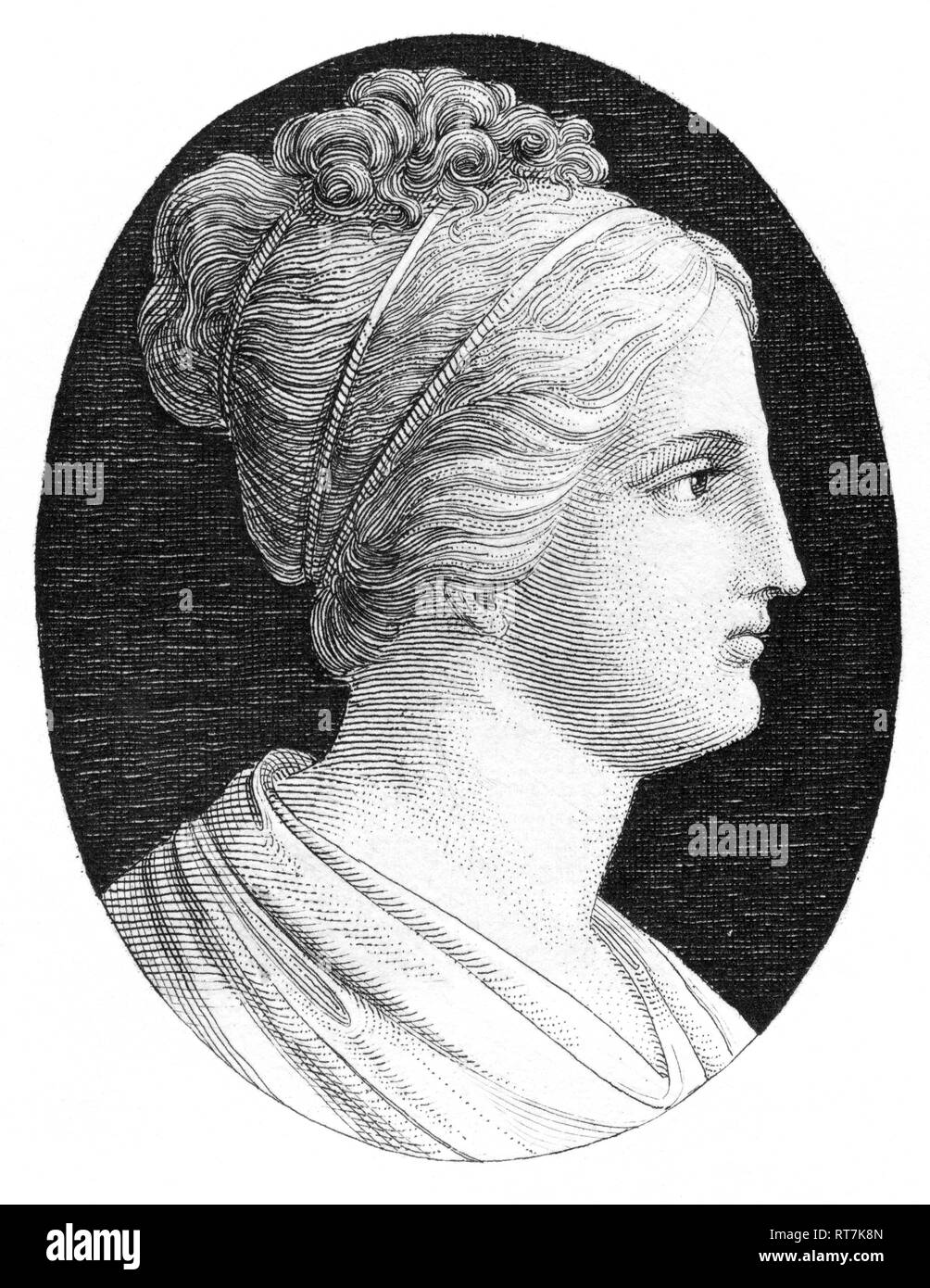 Aspasia, Greek woman rhetorician and philosopher, was a partner of Pericles, copperplate ...