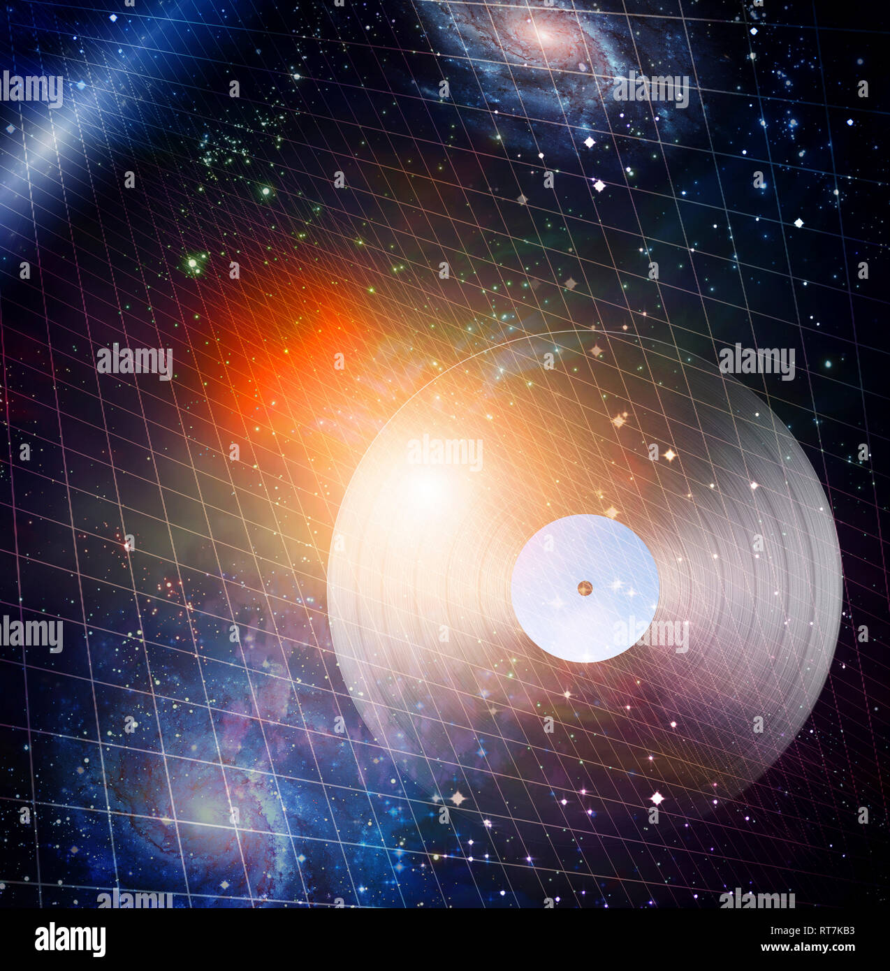 LP disk in space Stock Photo - Alamy