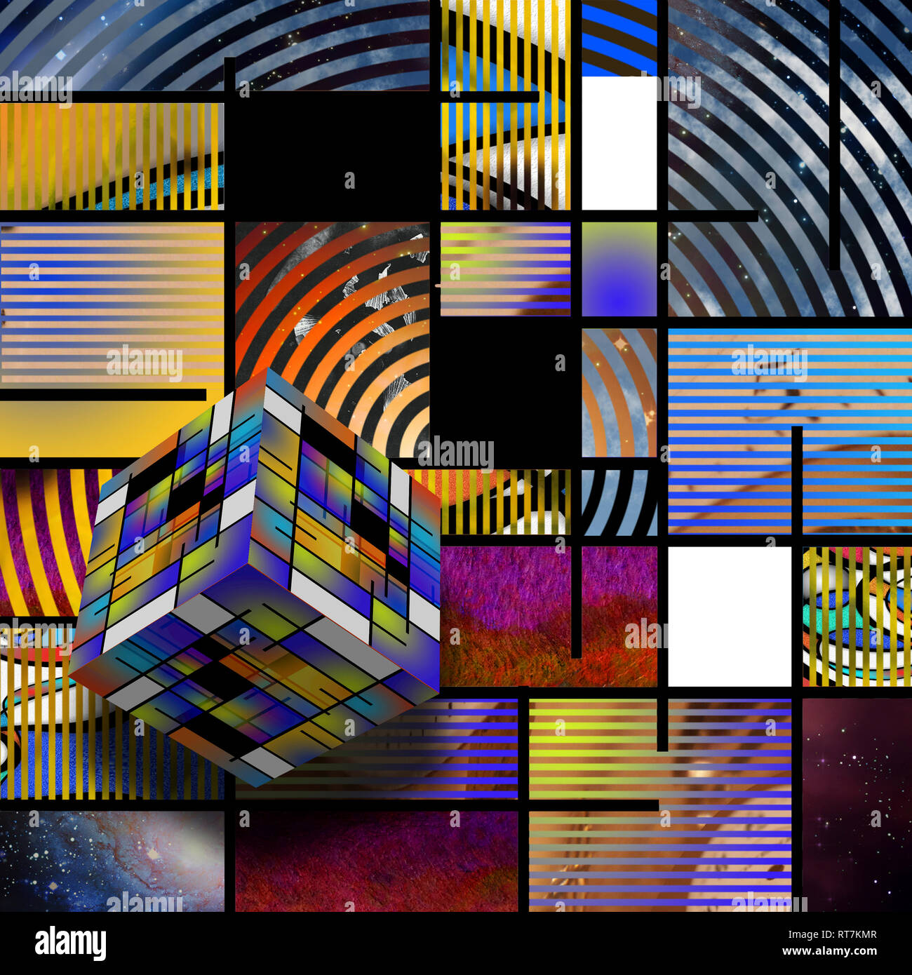 Modern Art Abstract Cube Stock Photo - Alamy
