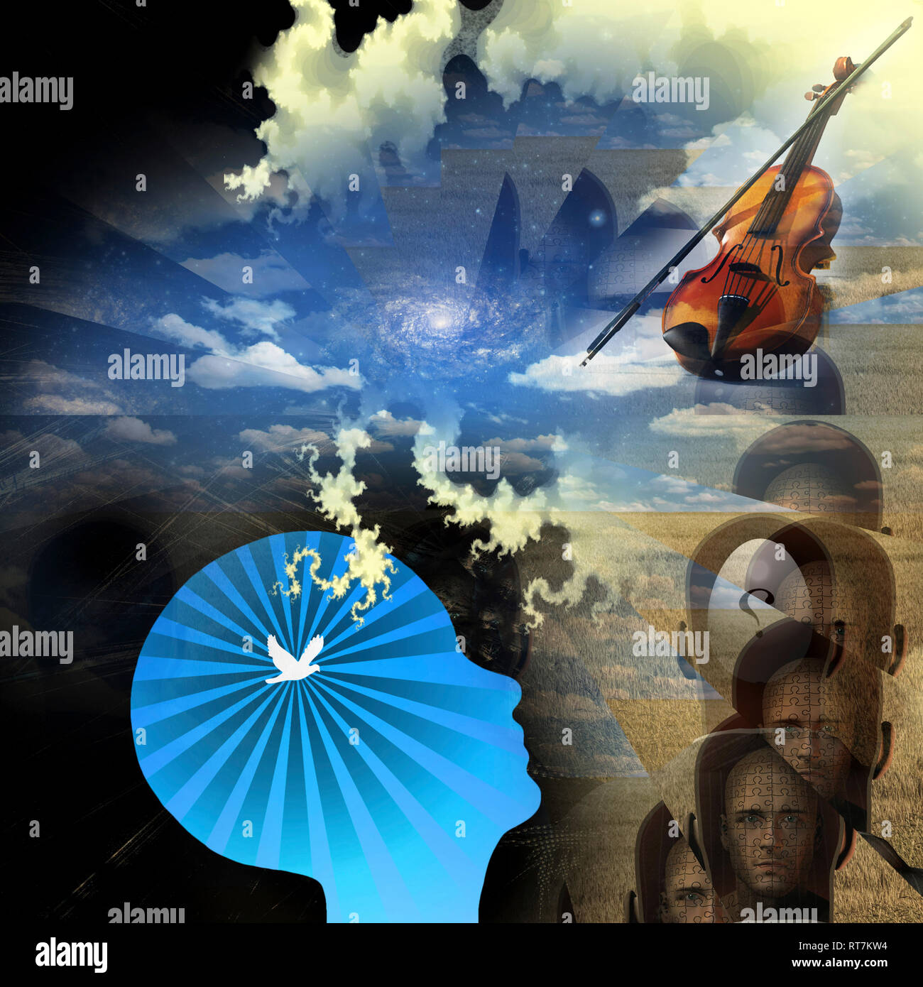 Music of mind. Violin Stock Photo - Alamy