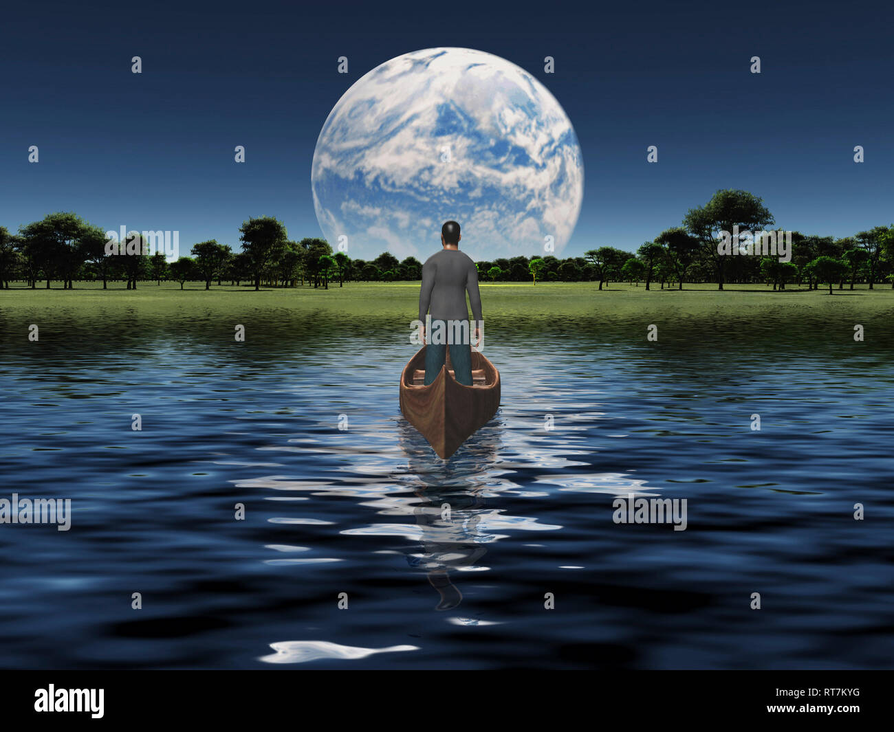 Three men in a boat illustration hi-res stock photography and images ...